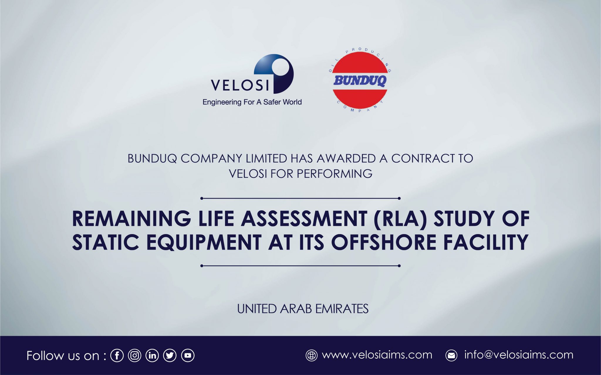 Project Awarded By BUNDUQ Company Limited - Velosi Asset Integrity ...